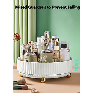 Rotatable Modern Round Tray,360°Rotating Spice Storage Rack,11" Lazy Susan Turntable Organizer,Cosmetic Makeup Vanity Tray for Storage Jewelry,Perfume&Kitchen Condiment,Suit for Home Decorative