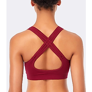 ANGOOL Strappy Sports Bras for Women - Medium Support Wirefree Yoga Bra Activewear 3 Pack