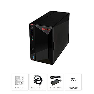 Asustor AS5202T - 2 Bay NAS, 2.0GHz Dual-Core, 2 2.5GbE Ports, 2GB RAM DDR4, Gaming Network Attached Storage, Personal Private Cloud (Diskless)