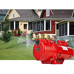 Red Lion RL-SPRK150 115/230 Volt, 1.5 HP, 71 GPM Cast Iron Sprinkler/Irrigation Pump with Thermoplastic Impeller, Red, 97101501