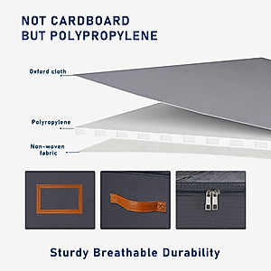 Atsuhut Shoe Organizer for Closet, Fabric Shoe Storage Bins with Clear Cover, Adjustable Dividers for Shoe Storage, Shoe Cube Organizer Fits up to 16 Pairs, Grey 1-Pack