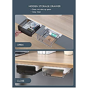 COZYWELL Under Desk Storage Drawer, Pack of 2PCS Attachable Desk Drawer Slide-out, Self-Adhesive Under Desk Organizer Table Storage for Stationery Home Office Organization