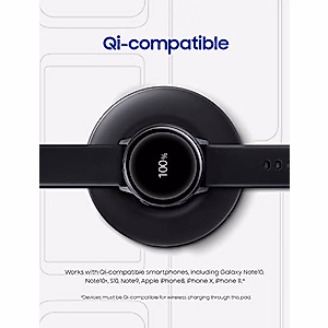Samsung Qi Certified Fast Charge Wireless Charger Pad (2019 Edition) with Cooling Fan for Galaxy Phones, Watches and Apple Iphone Devices - US Version , Black