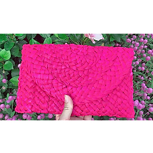 alilove Straw Clutch Bags for Women Summer Evening Handbags Bride Wedding Purse Vacation Beach Clutch Handmade Woven Envelope Wallet