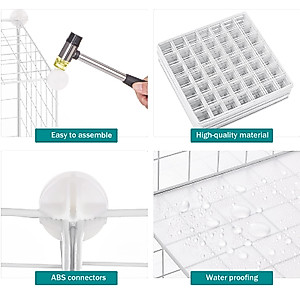 ANWBROAD Wire Cube Storage Organizer 9 Cube Metal Grids Shelves Storage Bins Shelving Stackable Modular Bookshelf Shelf Cubbies Unit Closet Cabinet for Living Room Office White LWT009T