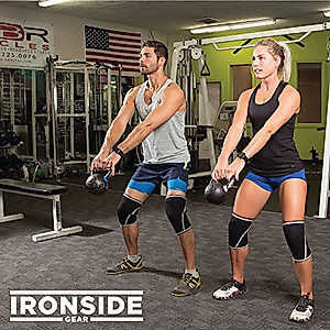 Knee Sleeves (1 Pair) 7mm Neoprene Thick Compression Knee Brace Support for Weightlifting, Powerlifting, Squatting & Fitness Training for Women and Men Black (MEDIUM)