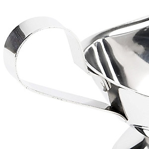 5 oz Stainless Steel Gravy Boat, Saucier with Ergonomic Handle and Big Dripless Lip Spout, Commercial Quality Sauce Boat
