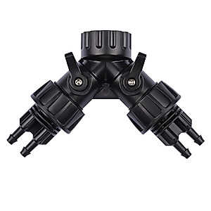 Yulaiyoen 1/4 Inch Drip Irrigation Tubing to Faucet Adapter Connector, 2 Way Y Splitter for 3/4" Inch Garden Hose to 1/4 Inch Drip Irrigation Hose