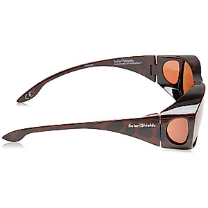 Foster Grant Solar Shield-Arrowhead Polarized Rectangular Fits Over Sunglasses, Tortoise, Medium