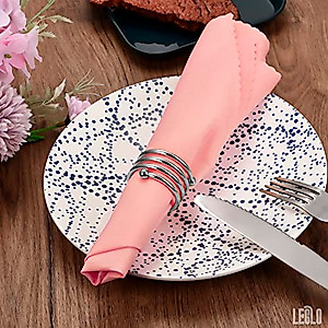 8Pcs Napkin Ring Kitchen Table Set - Silverware Napkin Rings for Table Setting Kitchen Table Thanksgiving Napkin Rings - Napkin Holder Kitchen Set Dining Table for Wedding Dinner Table Decor Simple