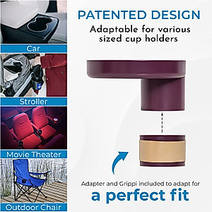 My Travel Tray – for Cup Holder (Merlot) Made in USA - Car Journey Must – Insert into Cupholders Found on Car Seats, Booster, Strollers & Your car Cup Holder