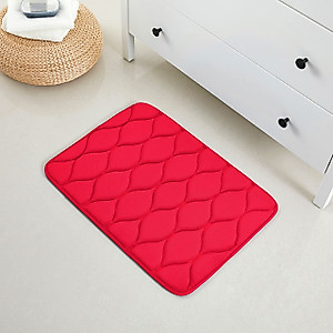 Yafa Home Fashion Oval Shaped Design Embossed Solid Color Memory Foam Soft Bathroom Rug Non-Slip PVC Backing