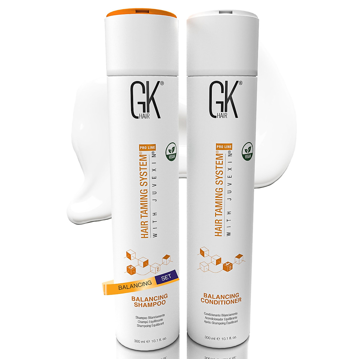 GK HAIR Global Keratin Balancing Shampoo and Conditioner Sets (10.1 Fl Oz/300ml) For Oily & Color Treated Hair Deep Cleansing Ideal for Over-Processed and Environmentally Stressed Hair