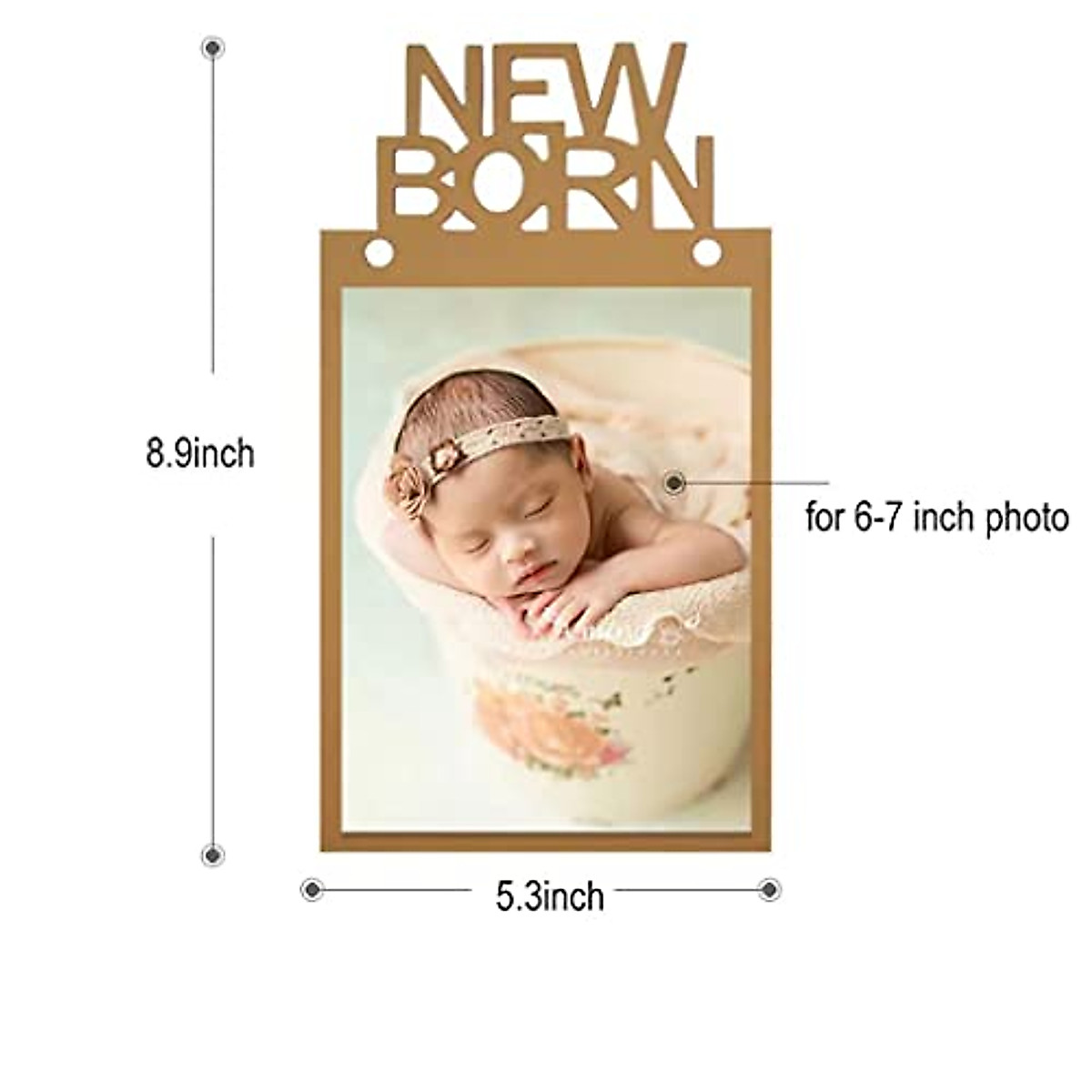 IMETBOX First Birthday Photo Banner Kraft - 1st Birthday Photo Banner from Newborn to 12 Months for 6-7 Inch Photo - Photo Banner for 1st Birthday Girl, Boy, No Pre-strung, 8.9*5.3 Inch