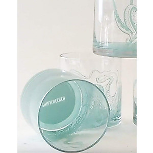 Two's Company Octopus Design Set of 4 Double Old Fashioned Glass