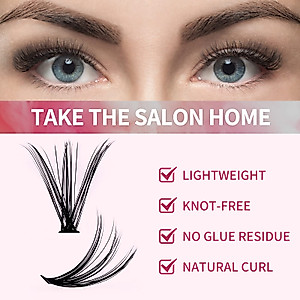 FADVAN Individual Cluster Lashes Glue 5ml and 240Pcs DIY Eyelash Extension 30D+40D D Curl Mixed 9-16mm Bundle