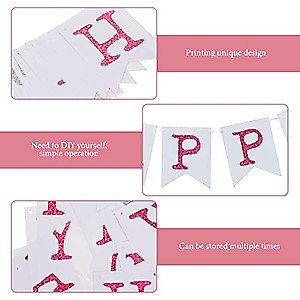 ABOOFAN Happy Mothers Day Banner Mothers Day Bunting Garland with Glitter Hearts Design for Mother’s Day Party Decoration Supplies