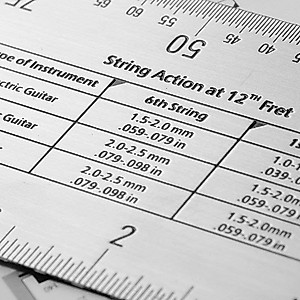 String Action Ruler Gauge,Guitar Repairing Tool for Luthier,Fit for Guitar,Ukulele,Bass,Banjo,Mandolin
