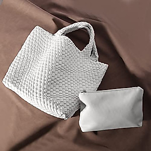 BZXHVSHA Handbags and Purses for Women Handmade Shoulder Bag Travel Vacation Tote Bag, White