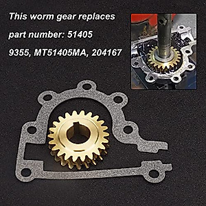 Karbay 51405MA Worm Gear with Gasket for Murray & Craftsman 2 Duel Stage Snowblowers 536886161 536886120, replaces 204167 (22 Teeth -Brass)