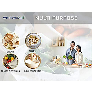 WHITEWRAP Reusable Produce Bags with Drawstrings | 9"x12" Medium |6-Pack |Eco Friendly Bags, Food Storage, Natural Cotton, Biodegradable Fabric Bags, Snack Bags, Cloth Bags, Gift Bag for Halloween