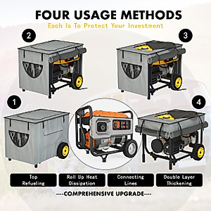 GEHENG Generator Covers, Generator Covers While Running, Top Can Be Opened for Refueling, 600D Silver Coated Oxford Waterproof Cloth+200D Flexible Fabric Inner Lining, Double Layer Material