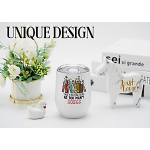 Onebttl 12oz Stainless Steel Insulated Tumbler with Lid - Book Lovers Gifts for Women, Librarians, Readers