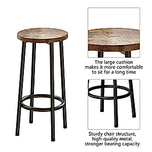 Recaceik 3 Piece Pub Table Set, Rectangular Bar Table with 2 Bar Stools, Faux Marble Dining Room Table Set of 2, Modern Counter Height Table with Storage, Kitchen Island with Seating