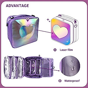 VETHERS Doll Carrying Case Compatible with LOL Surprise OMG, Display Organizer Compatible with Big Sister 3-inch Dolls with a Hanging Hook and 7 Clear Zipper Pockets, Bag Only (Purple)