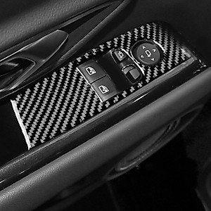 AIRSPEED for Supra Door Window Button Frame Cover Sticker Carbon Fiber Door Window Control Switch Panel Sticker Trim for Toyota Supra GR A90 A91 MK5 2019-2022, Black