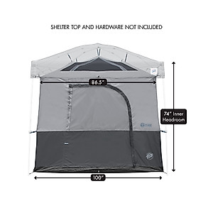 E-Z UP Camping Cube Sport, Converts 10' Angled Leg Canopy into Camping Tent, Grey (Canopy/SHELTER NOT Included)