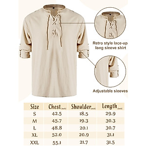 Jiuguva 4 Pcs Halloween Men's Renaissance Costume Set Medieval Pirate Shirt Ankle Banded Pants Viking Belt Accessories (Stylish Color,Small)