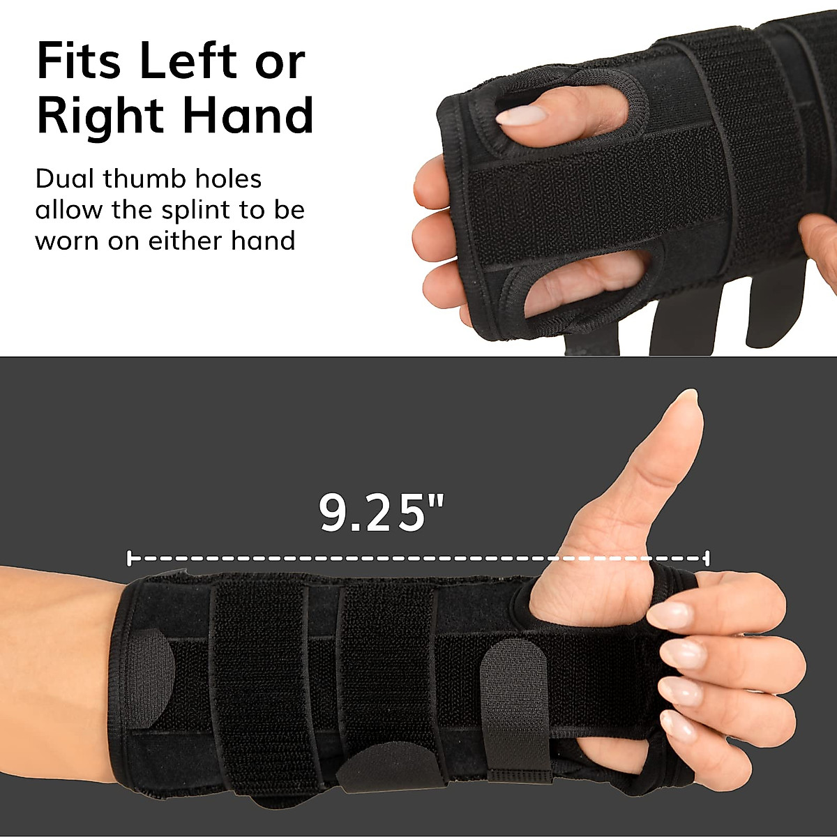 BraceAbility Volar Wrist Splint - Right or Left Hand Compression Support Brace for Carpal Tunnel Syndrome Relief, Fracture Pain, Sprained Injury, Typing, Sleeping, Arthritis, and Tendonitis Wrap