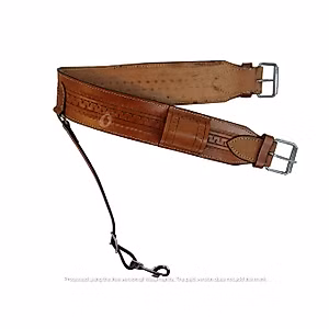 Snake Tooled Brown Leather Back Rear Cinch Flank Billet Western Horse Girth