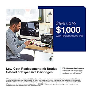 Epson EcoTank ET-4850 Wireless All-in-One Cartridge-Free Supertank Printer with Scanner, Copier, Fax, ADF and Ethernet – The Perfect Printer Office - Black