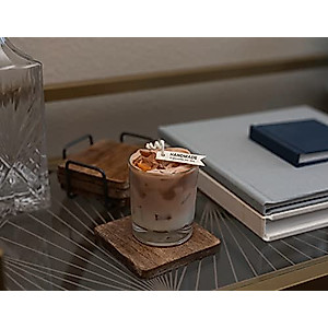 Ezra Design Iced Coffee Scented Candle – Natural and Organic Soy Wax Coffee Candle and Essential Oils – Decorative Iced Coffee Mug Candle for Aromatherapy, Meditation, Home Decor, Brown