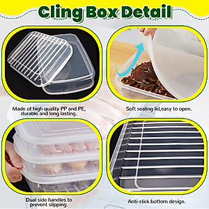 5 Pack Bacon Container for Refrigerator Airtight, Stackable Deli Meal Prep Containers with Lid, Bacon Keeper Holder Saver Box, Plastic Cold Cuts Storage Container Freezer Fridge (Rectangular)