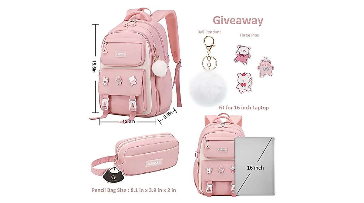 AO ALI VICTORY Pink Backpack for Girls – Trendy & Functional