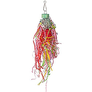 Kukaster Pet Bird Parrot Shredder Toys Set Colorful Bird Chewing Toys Foraging Shredder Toy Parrots Cage Accessories Hanging Toys for Small Lovebird Cockatiel Conures Parakeets Budgie