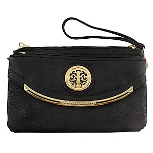 Silver Fever Fashion Crossbody - Hipster Mini Purse - Indie Designed Handbag (Black Accordion)