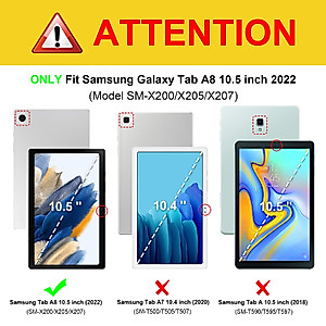 Fintie Shockproof Case for Samsung Galaxy Tab A8 10.5 Inch 2022 Model (SM-X200/X205/X207), Tuatara Rugged Unibody Hybrid Full Protective Bumper Kickstand Cover w/Built-in Screen Protector, Black