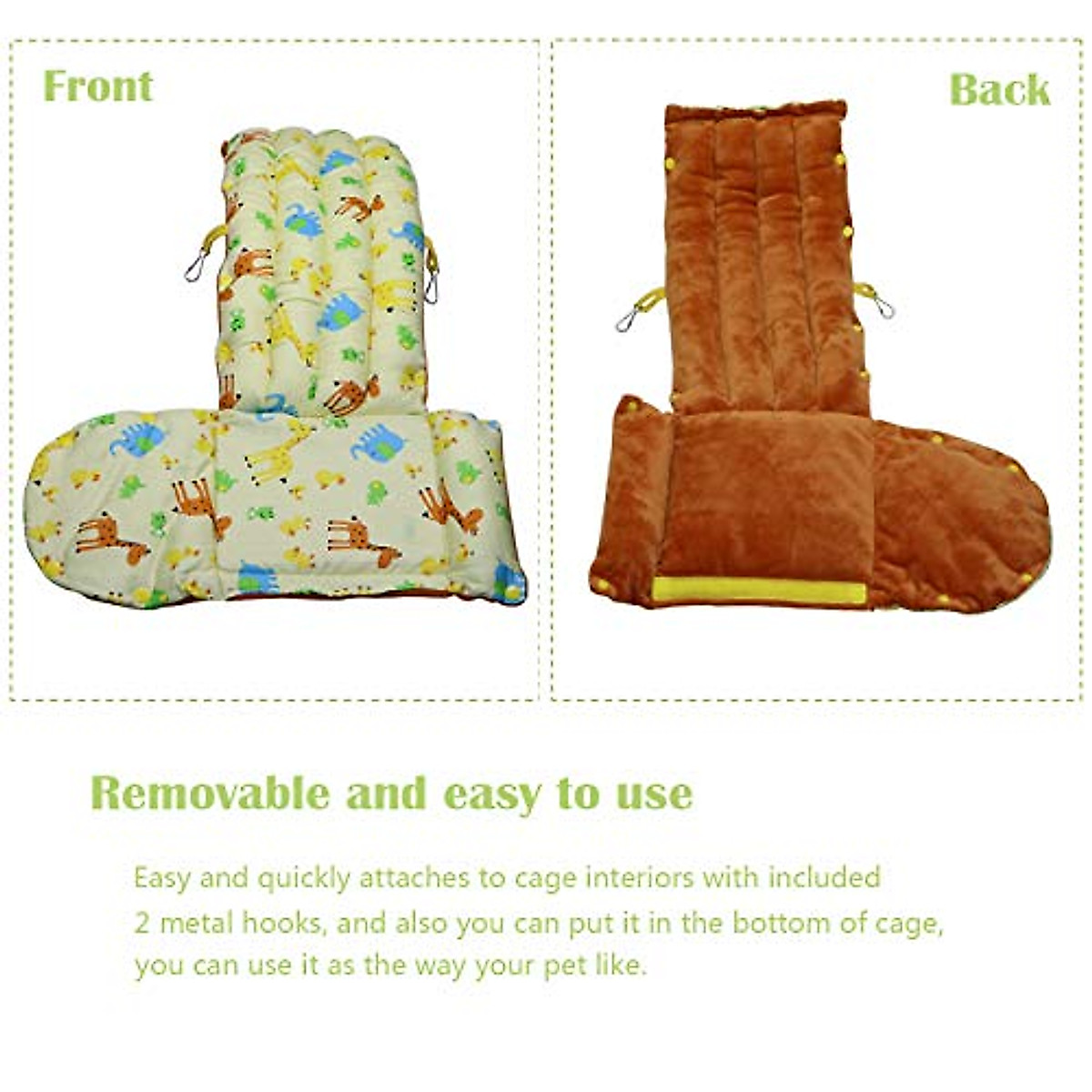 Bird Nest House Winter Warm Hammock Happy Hut Cave Bed for Parrot Budgie Parakeet Cockatiel Conure Hamster Mouse Chinchilla (L, Yellow)