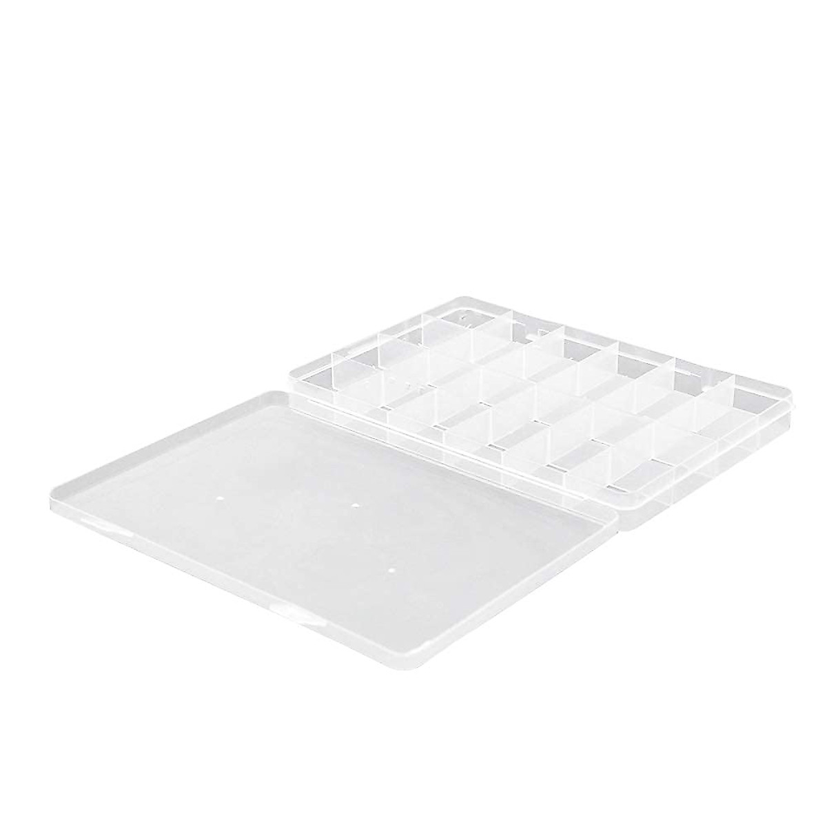 Jutagoss Plastic String Organizer Box With Dividers, 7.68x5.31x0.98 inch, 24 Mpartment Craft Storage Containers, 2PCS Bead Tackle Bolt Screw Parts Rock Collection Box.