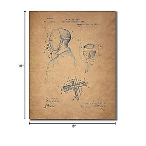 BigWig Photos Fireman Patent Wall Art Prints - Firemen Firefighter Gift Set of 6 (8 inches x 10 inches)