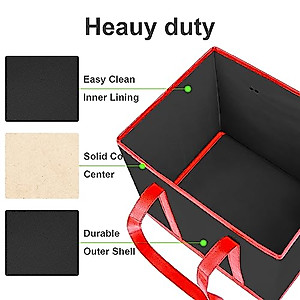 musbus 3-Pack Reusable Grocery Bags Foldable Tote bulk with Reinforced Handles Shopping Bags for Groceries Heavy Duty Large Kitchen with Waterproof Coating Black