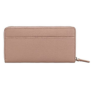 BOTANNER Genuine Leather Womens Zip Around Wallet RFID Blocking 8 Credit Card Slots 2 Bill Sections Zip Section for Coins 2 Slip pockets | Gift for Her (Pink)