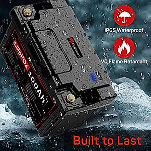 DR.PREPARE 12V 100Ah LiFePO4 Battery with Hub, 1280Wh Portable Power Station Solar Powered Battery, Battery Backup Power Supply for Home, CPAP, Outdoor RV, Off Grid Applications, POWERMAX