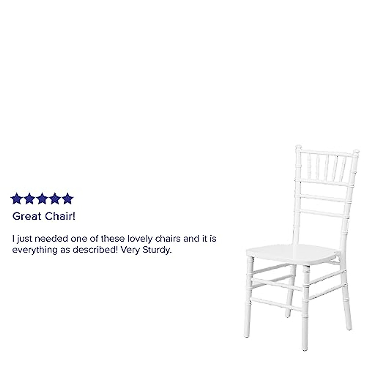 Flash Furniture HERCULES Series White Wood Chiavari Chair
