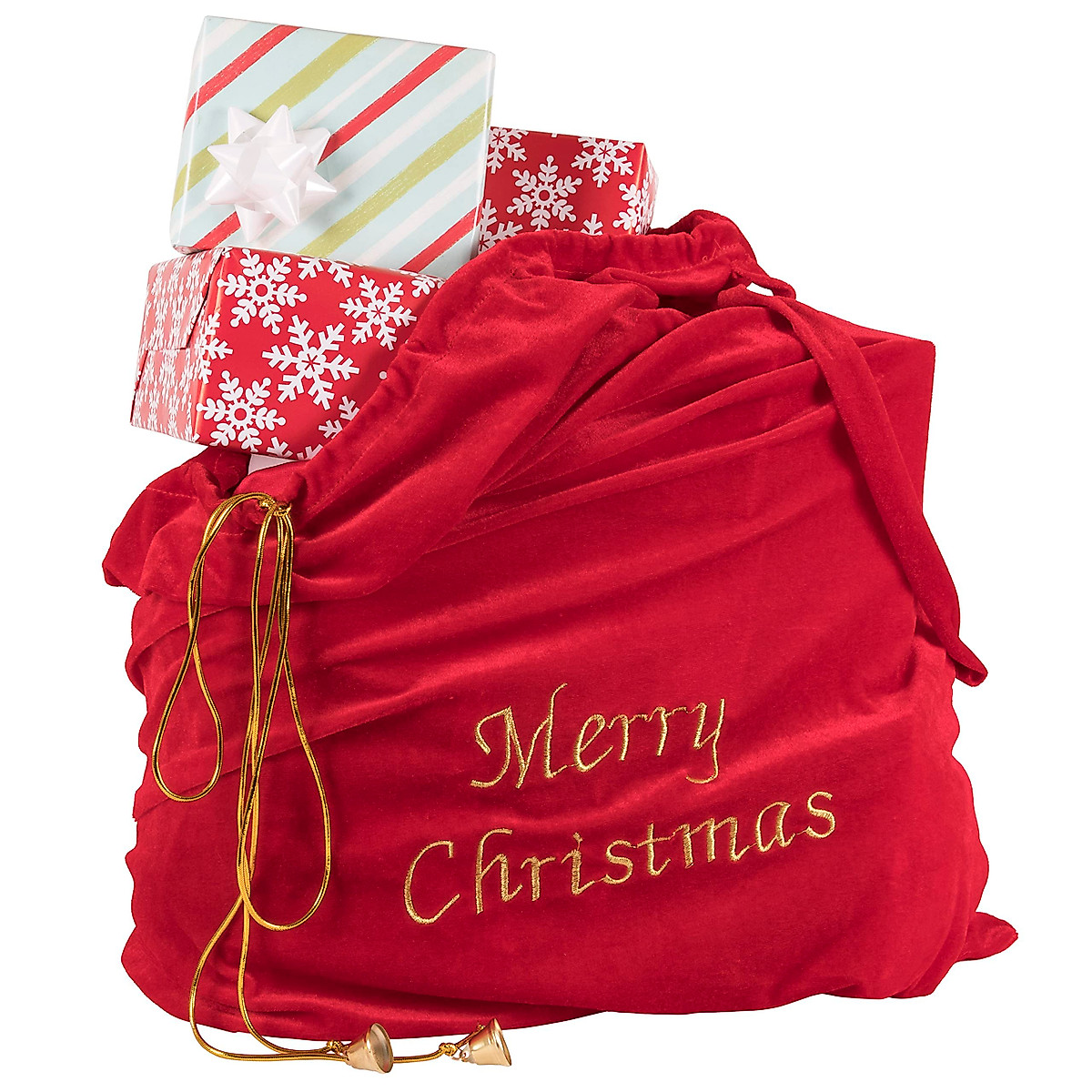 Kangaroo One Merry Christmas Santa Sack I Perfect Christmas Santa Bag I Large Santa Sacks Drawstring Christmas Bags I Santa Claus Costume Christmas Sacks for Presents I Santa Bags for Gifts 28 x 32 In
