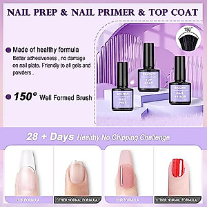 Acrylic Nail Kit, Acrylic Powder and Acrylic Liquid Monomer Set with Nail Prep Primer Top Coat Kolinsky Brush Nail Glue Tips Acrylic Nail Kit with Everything for Beginners